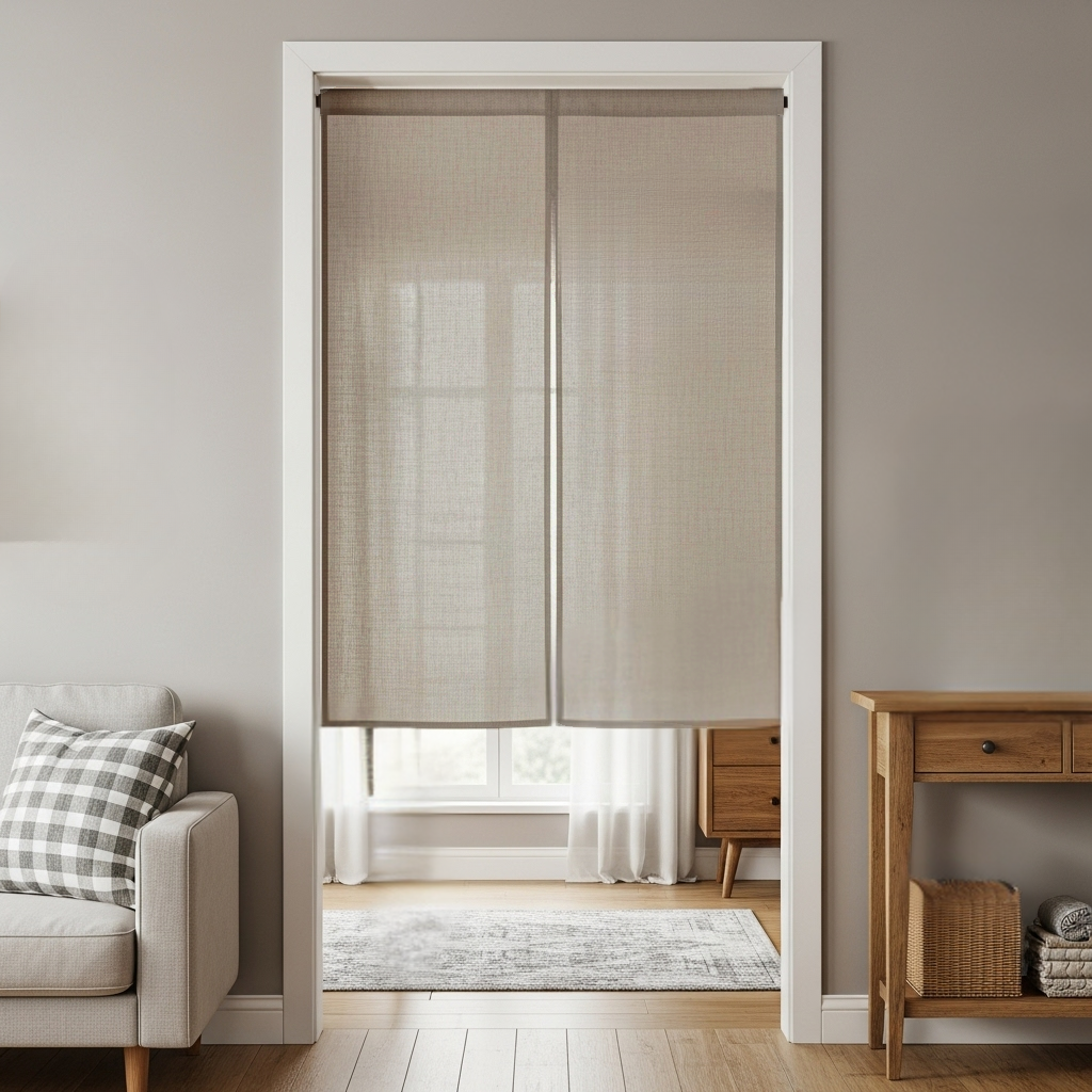 Natural Heavy Weight Linen Noren Curtain - Japanese Curtains - Noren D