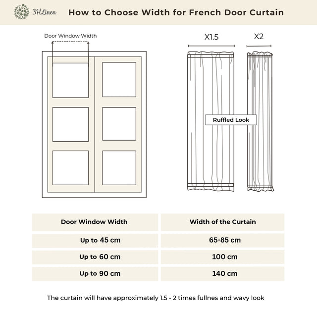 Modern Tawny Brown Linen French Door Curtain Panel