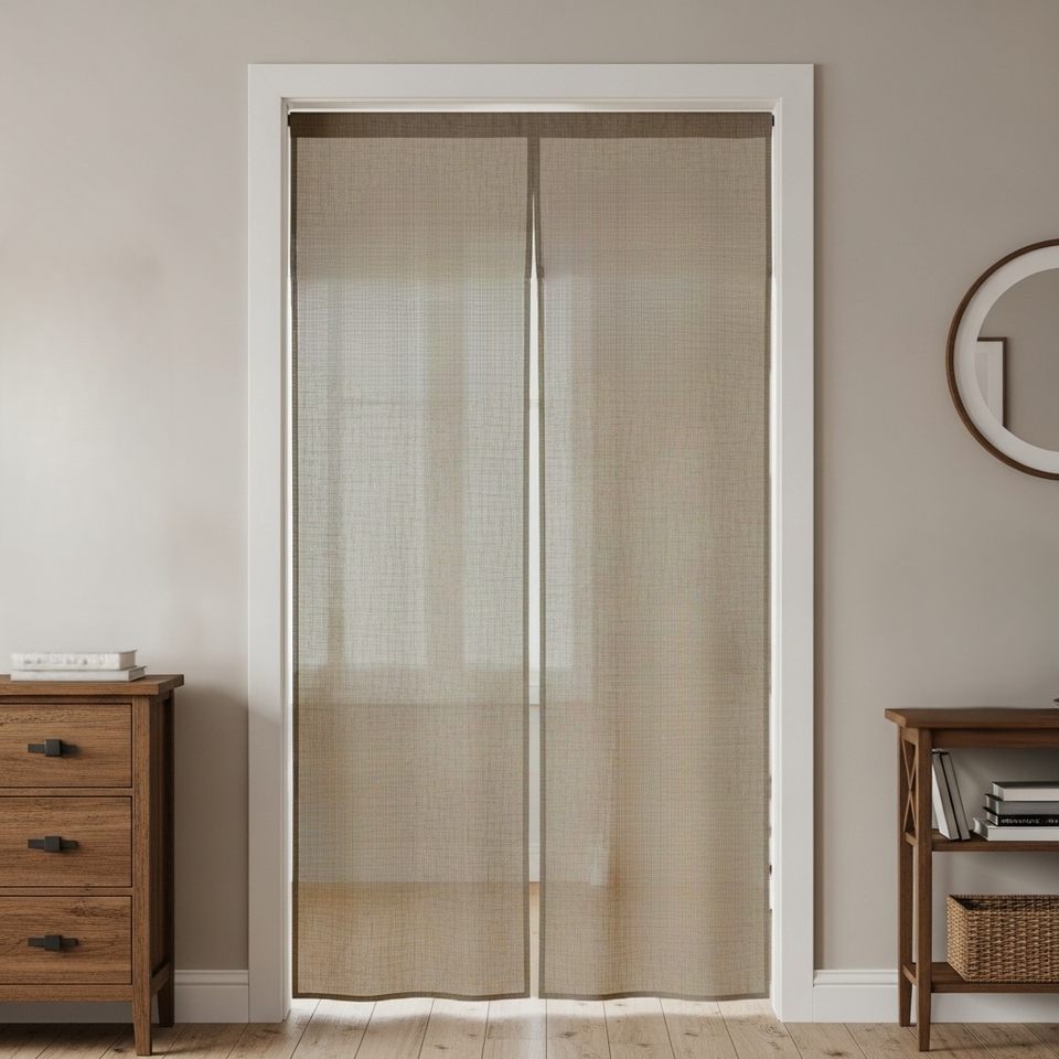 Natural Heavy Weight Linen Noren Curtain - Japanese Curtains - Noren D