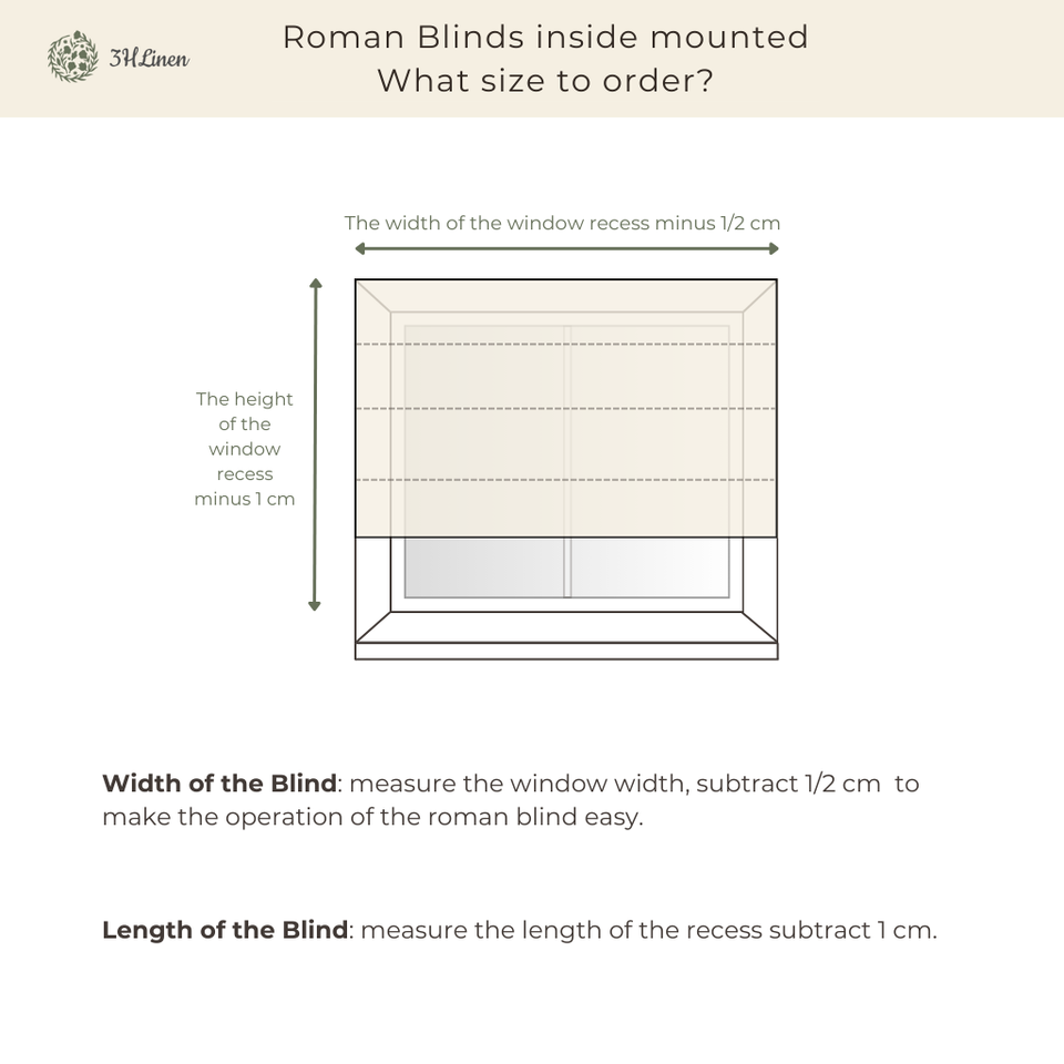 Linen Roman Blinds Made to Measure - Custom Sizes: 90"x90", 66"x54", 90 ...