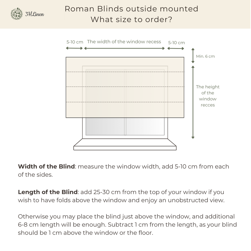 Linen Roman Blinds Made to Measure - Custom Sizes: 90"x90", 66"x54", 90 ...