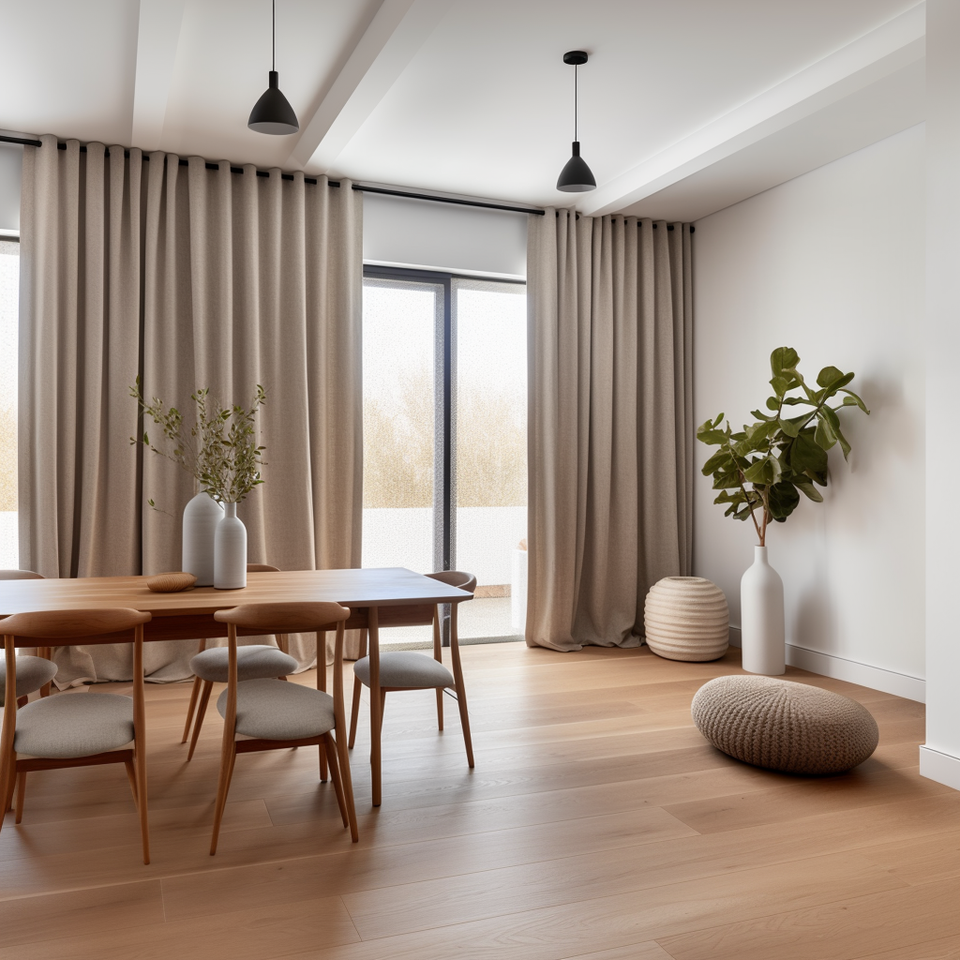 Dining Room Eyelet Linen Curtain with Blackout Lining - Custom Sizes ...