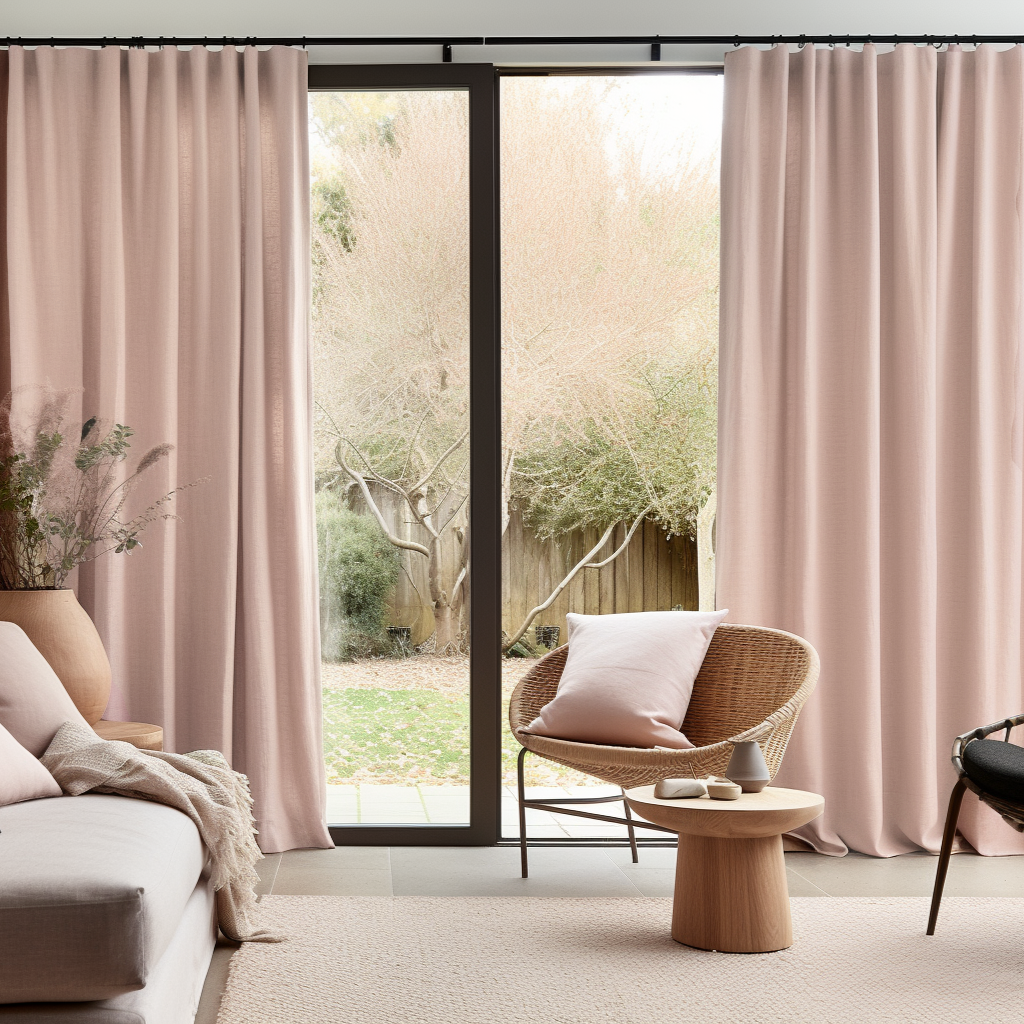 Dusty Pink Linen S-fold Curtain with Blackout Lining - Custom Sizes ...