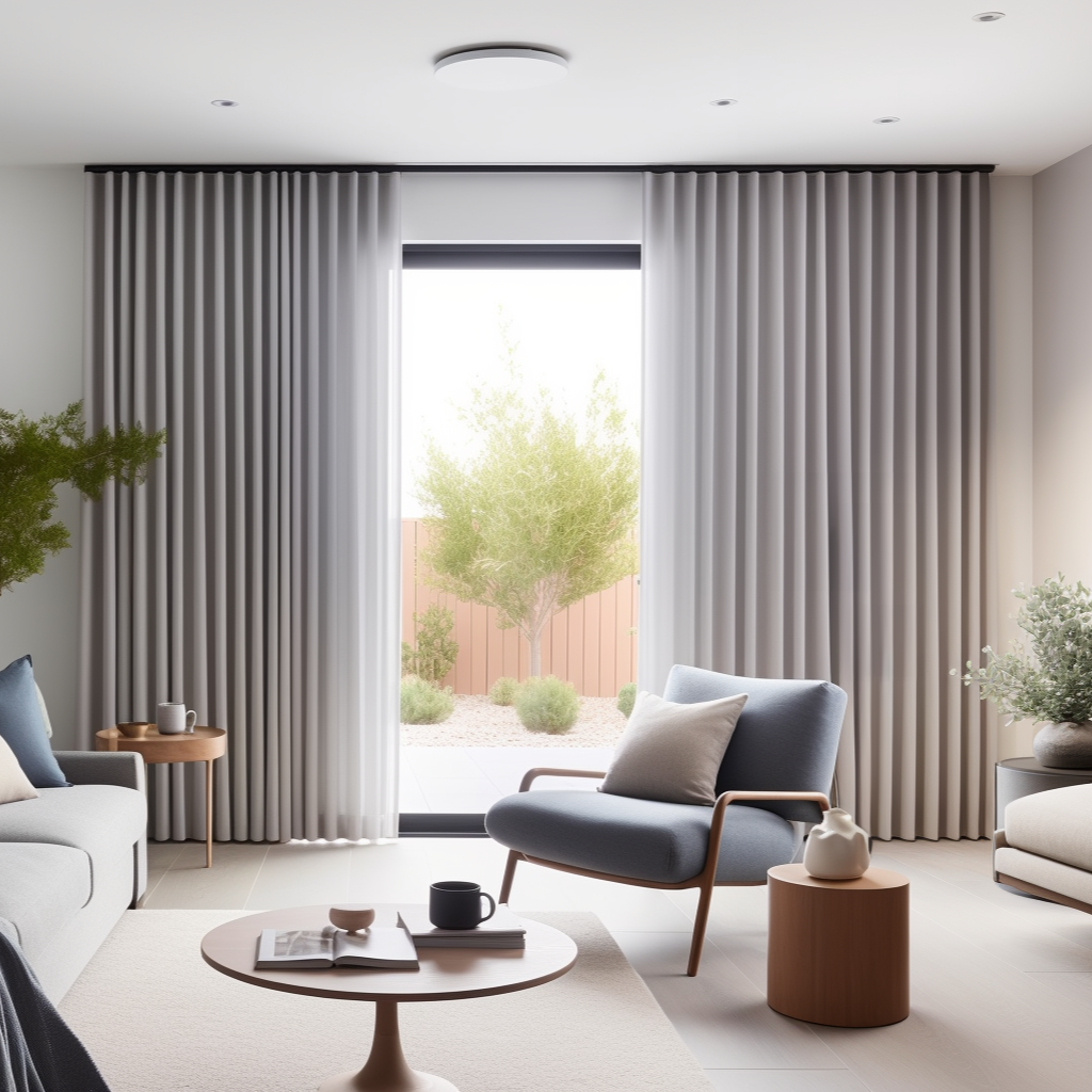 S-Fold Grey Linen Curtains with Cotton Lining - Custom Sizes: 200, 228 ...