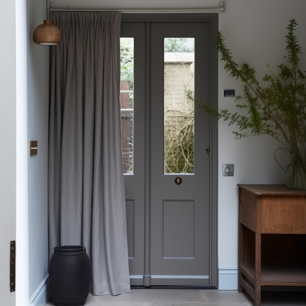 Thermal Insulated Single Front Door Curtain Layer - 24 Colours, Linen ...