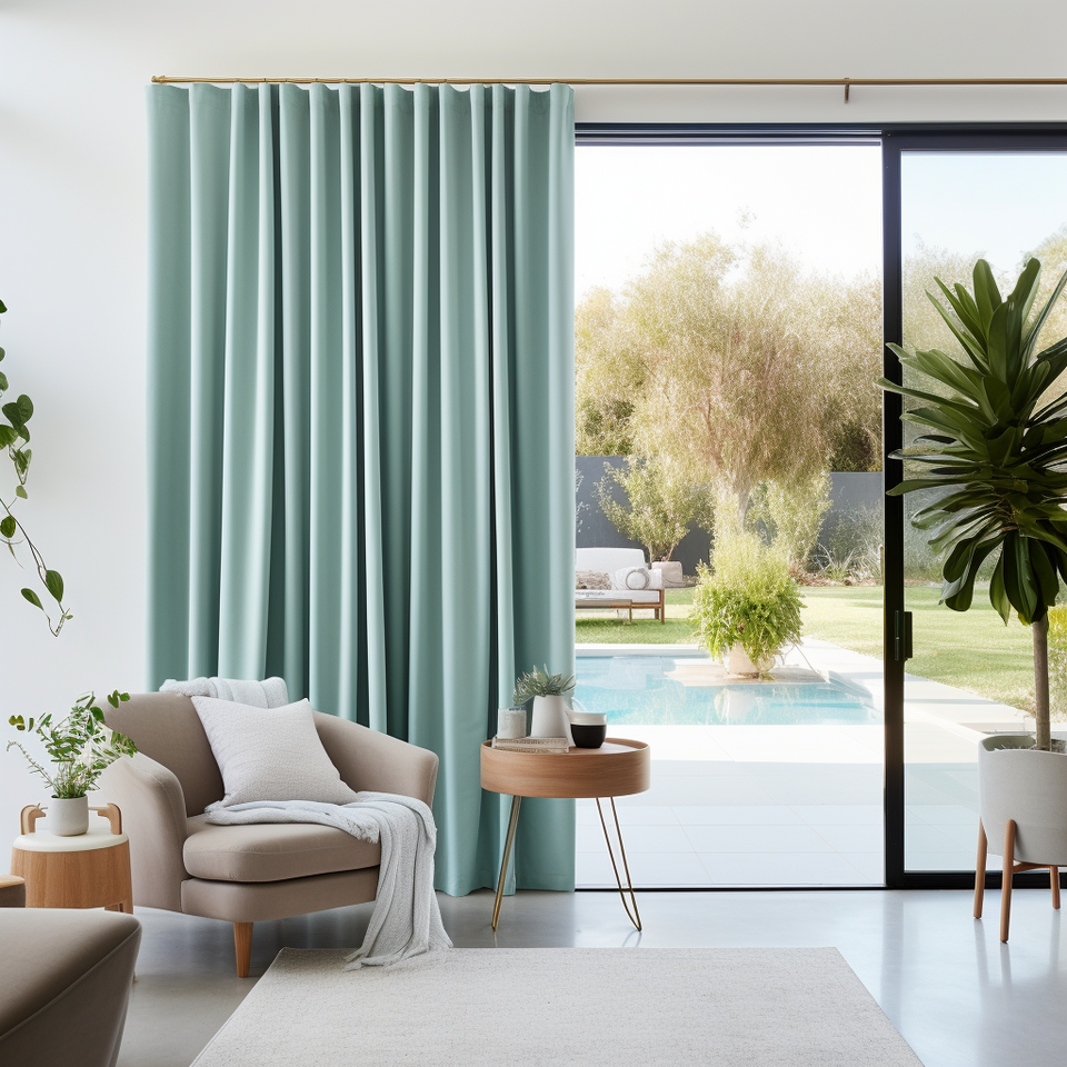 Thermal S-fold Patio Sliding Glass Door Linen Curtain - 100% Blackout ...