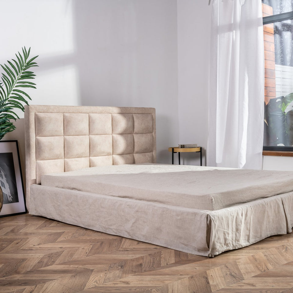 Tailored Split Corner Linen Bed Valance – Custom Sizes